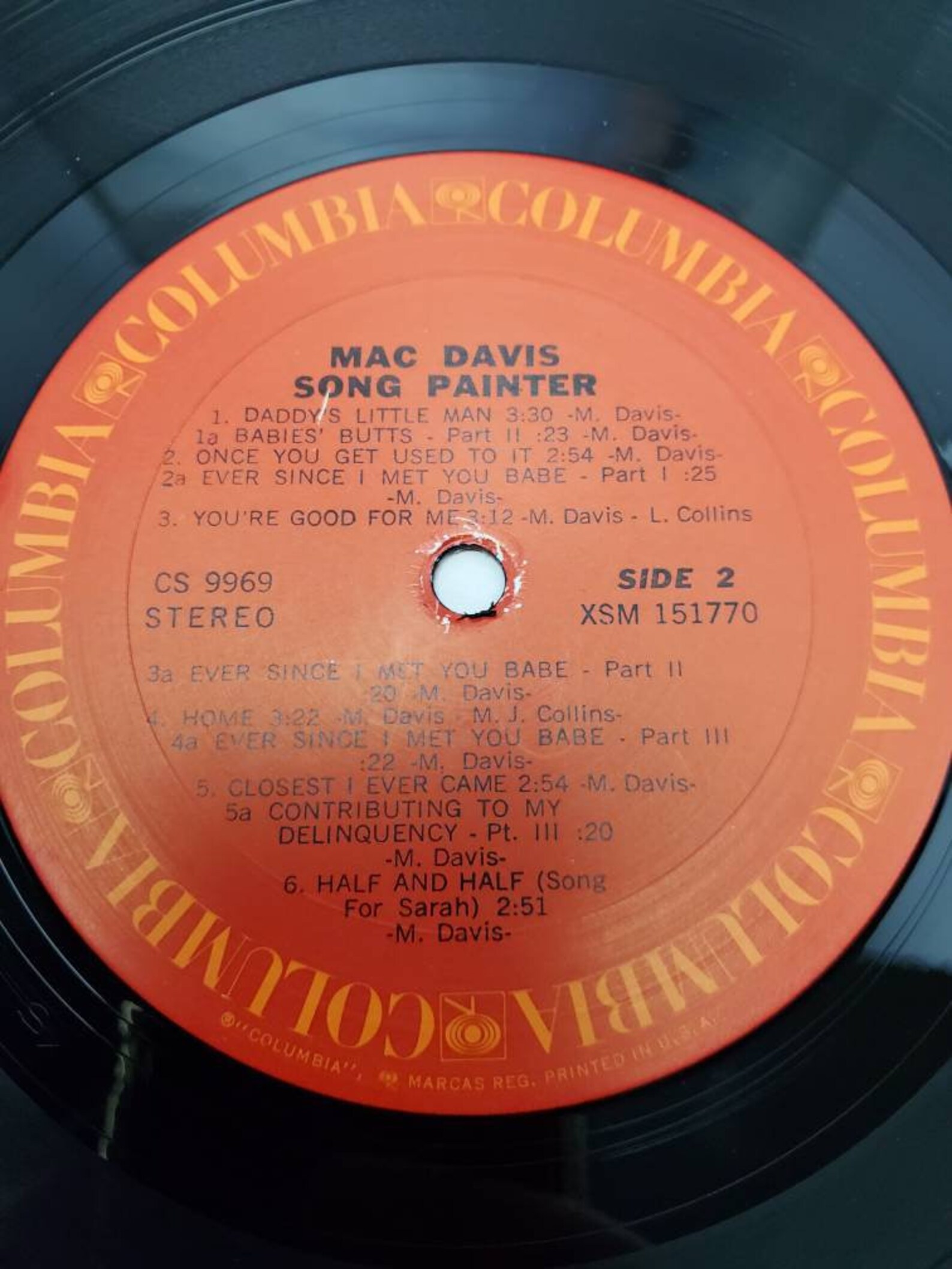 1974 Mac Davis Song Painter LP CS 9969 XSM 151770 Columbia | Etsy