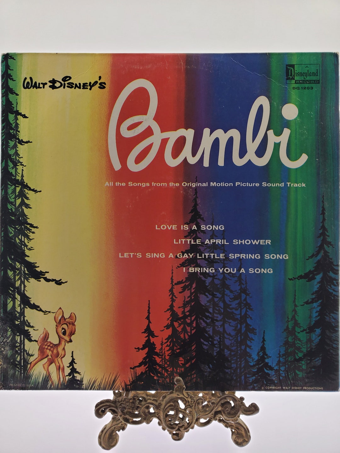 1963 Walt Disney's Bambi LP All the Songs From the Original Motion ...