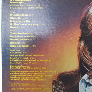 1978 Bonnie Tyler LP It's A Heartache Stereo Vinyl Record Album AFL1 ...