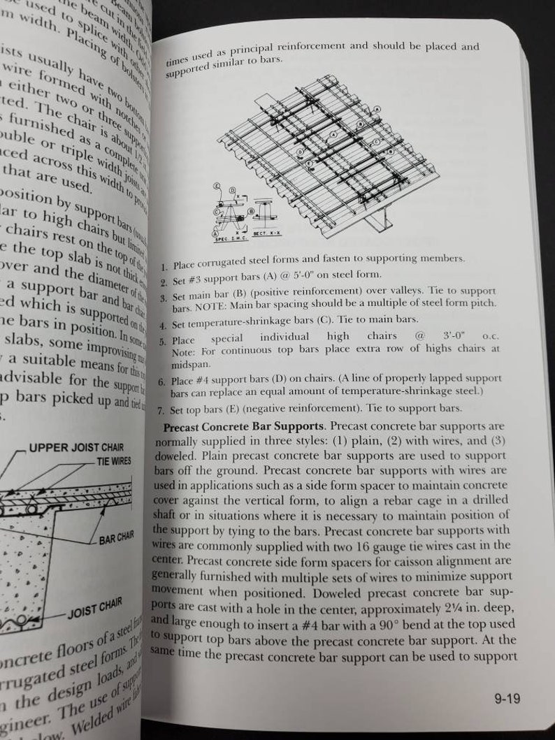 1997 Placing Reinforcing Bars CRSI Concrete Reinforcing Steel | Etsy