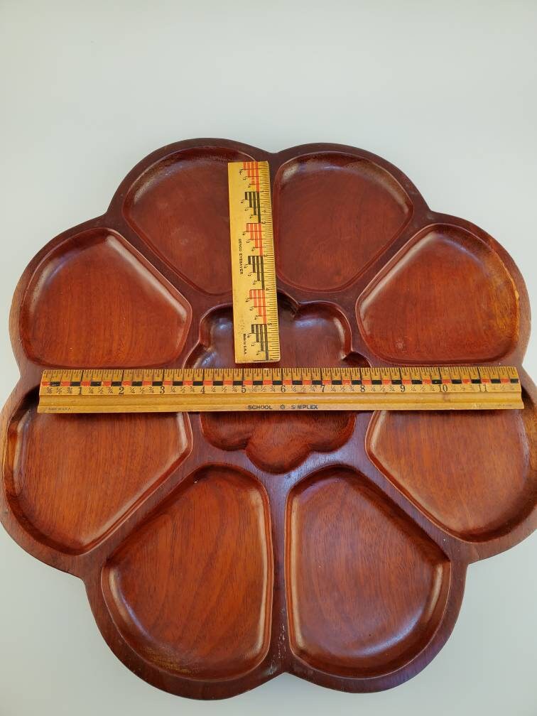 15 Divided Carved Mahogany Wood Platter Tray | Etsy