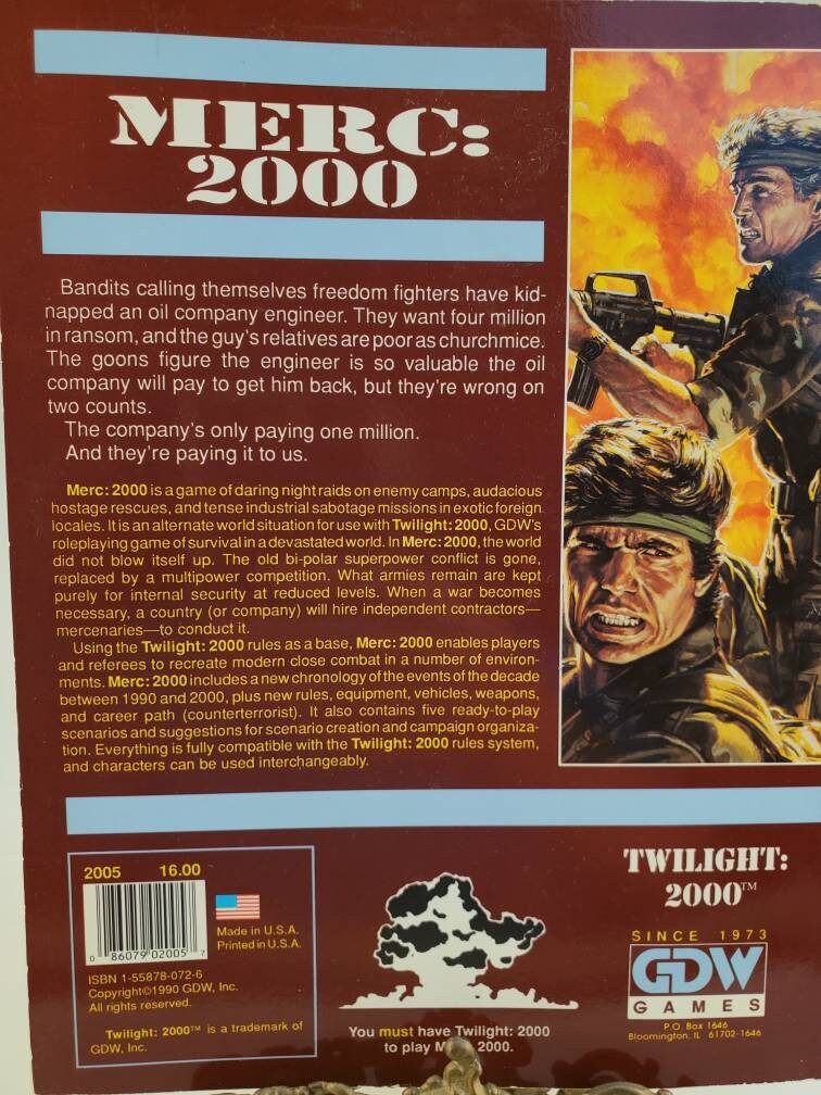 GDW 2005 Merc 2000 Twilight 2nd Edition Roleplaying Game Book | Etsy