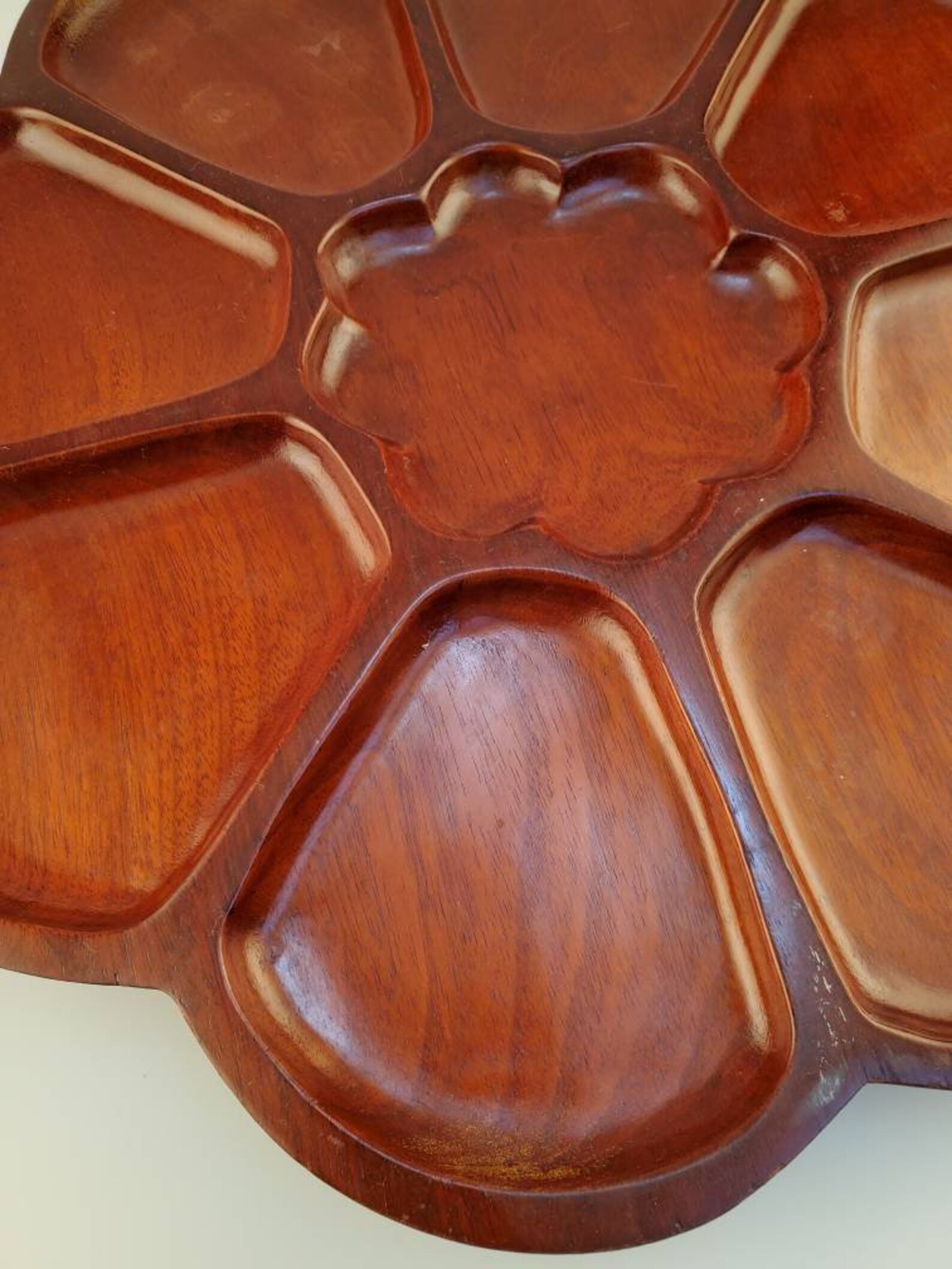 15 Divided Carved Mahogany Wood Platter Tray - Etsy
