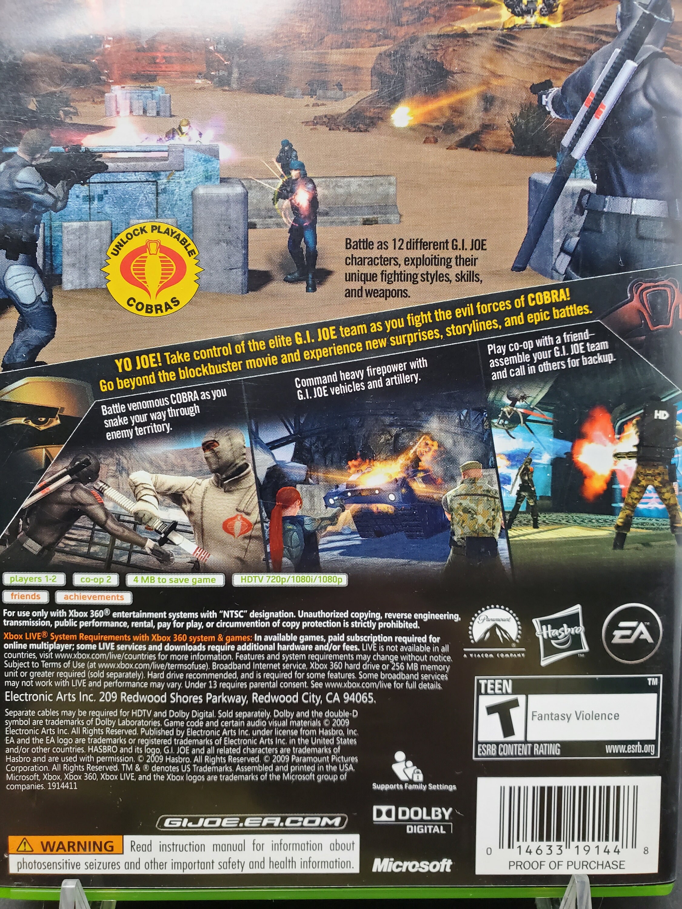 Xbox 360 GI Joe the Rise of Cobra Xbox Live Microsoft Video | Etsy