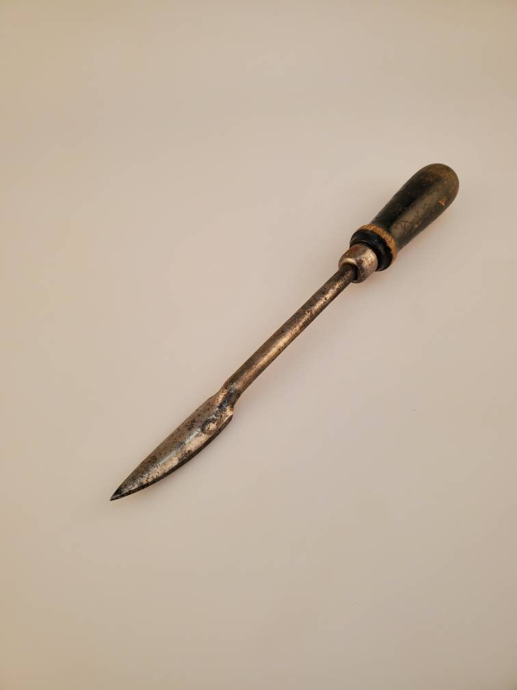 Long Wooden Handled Gouge Awl Chisel - Etsy