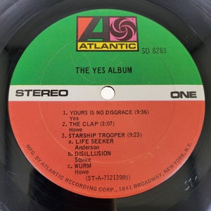 1971 the Yes Album Double LP Vinyl Record Album SD-8283 Atlantic ...