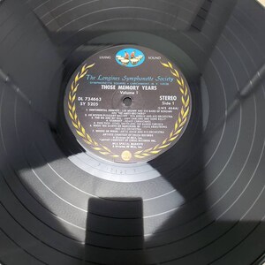 1950 the Longines Symphonette Society the Memory Years LP DL 734663 SY ...