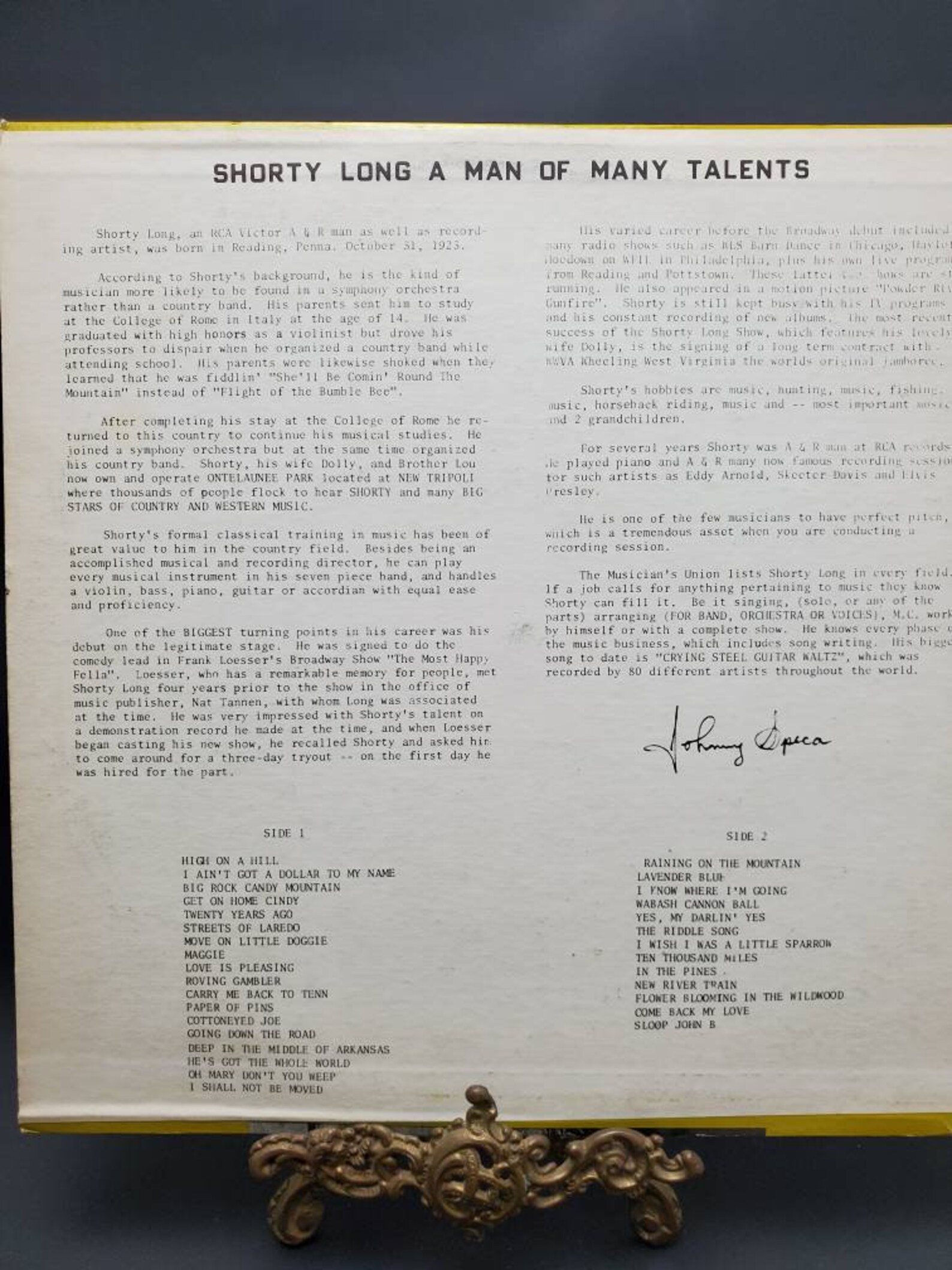 1965 Shorty Long A Man of Many Talents Folk Record LP Dollo - Etsy