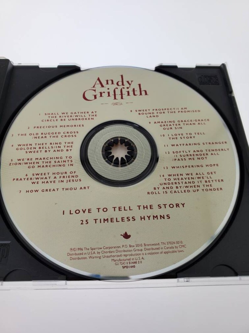 1996 Andy Griffith CD I Love to Tell the Story 25 Timeless - Etsy