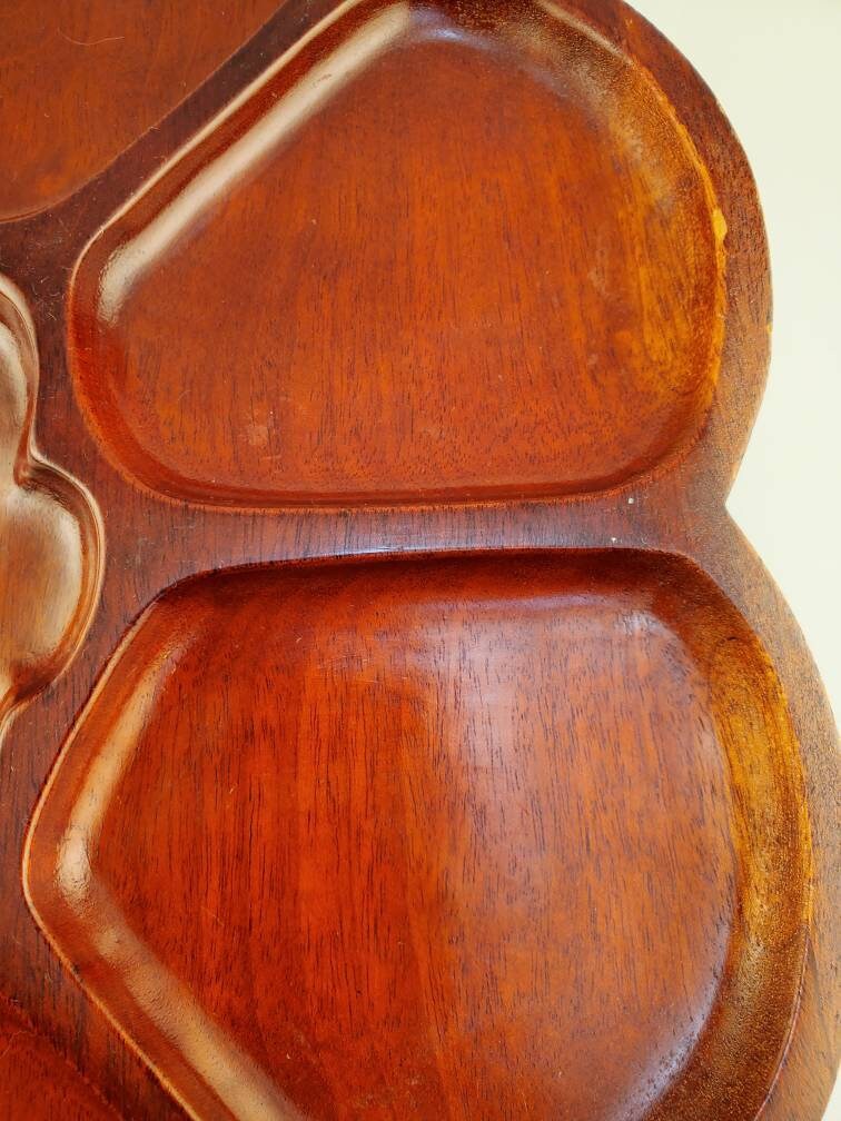 15 Divided Carved Mahogany Wood Platter Tray - Etsy