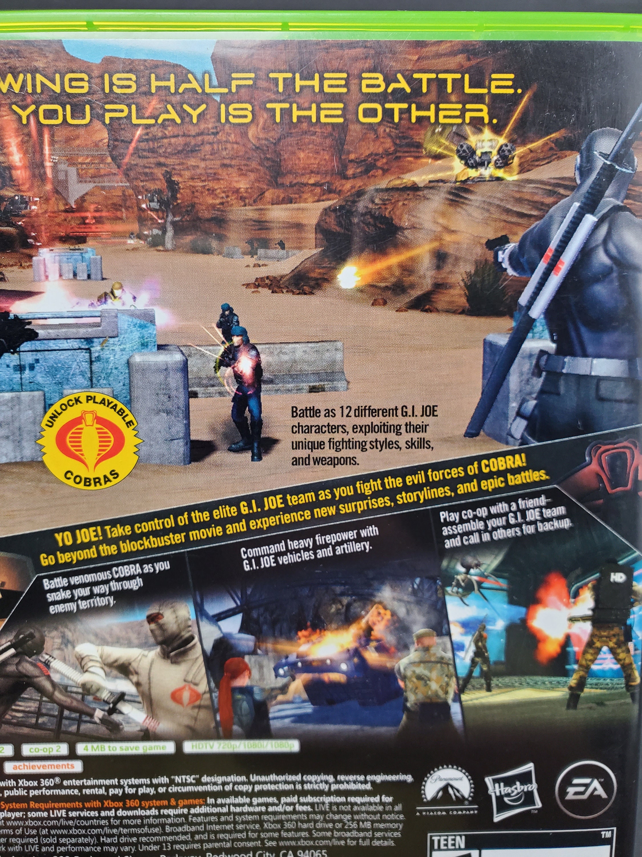 Xbox 360 GI Joe The Rise of Cobra Xbox Live Microsoft | Etsy