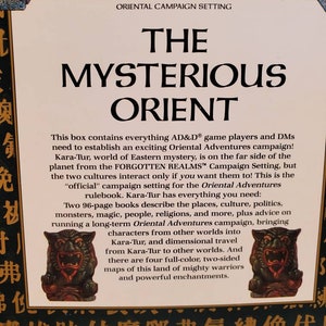 TSR 1032 Forgotten Realms Kara-tur the Eastern Realms 1988 Box Set ISBN ...