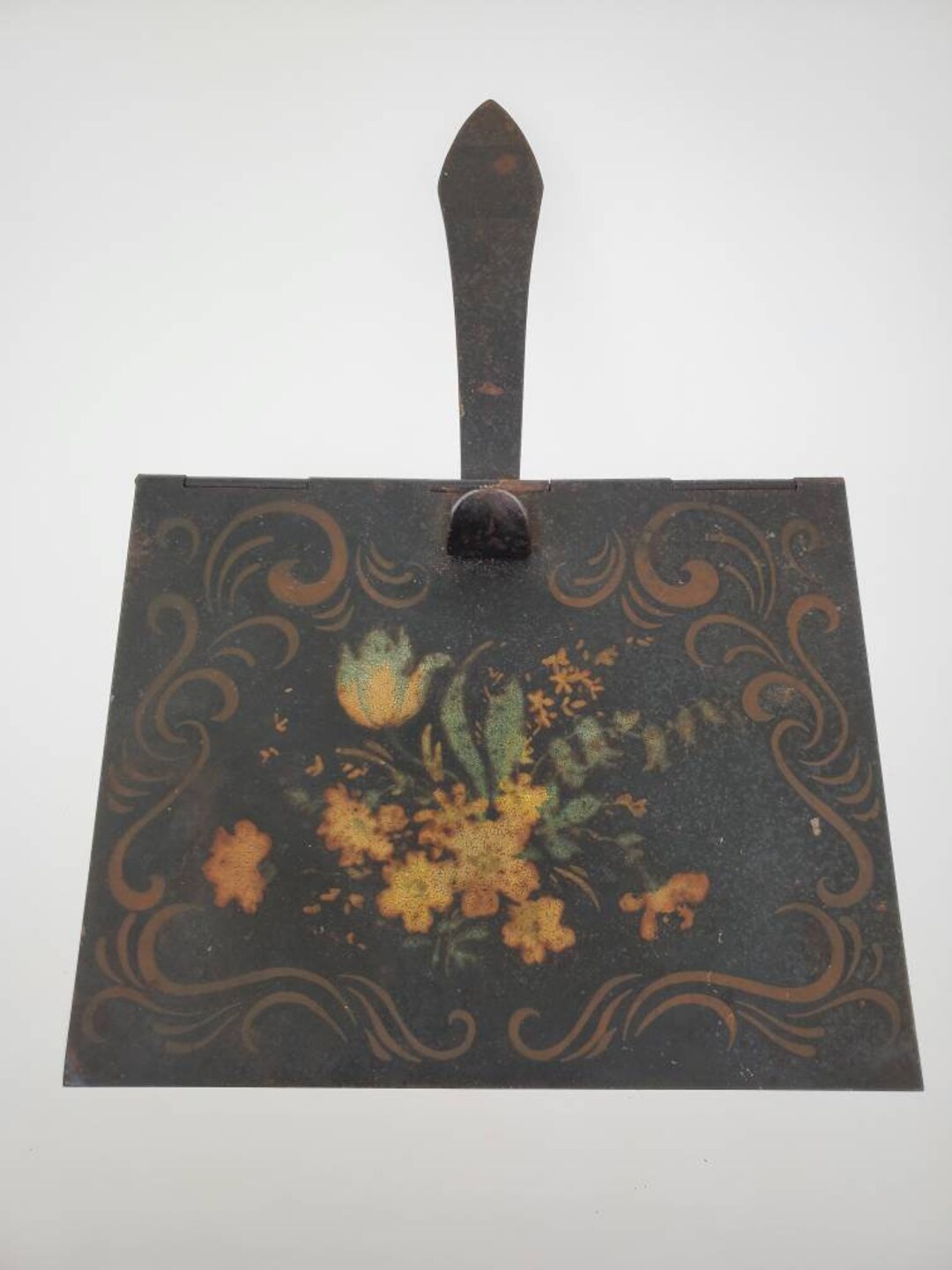 1920s Black Enamel Gothic Filigree Crumb Tray, Gothic Steampunk Trinket ...