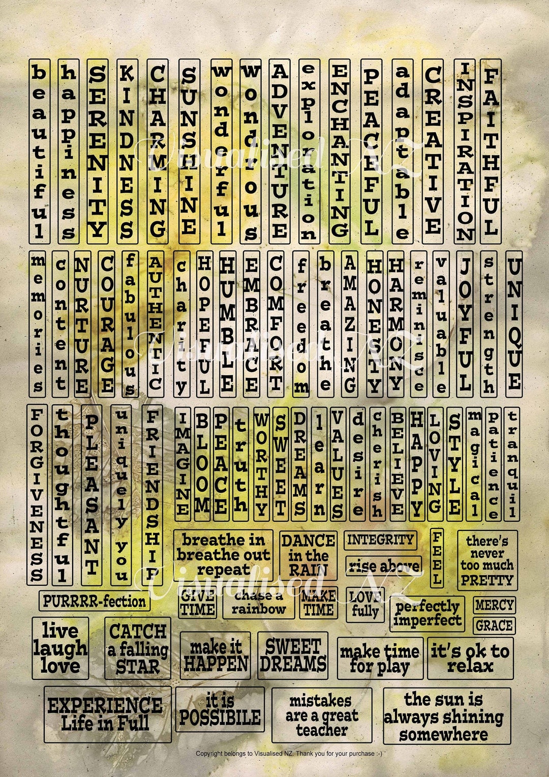 Vertical Words Plus - Etsy