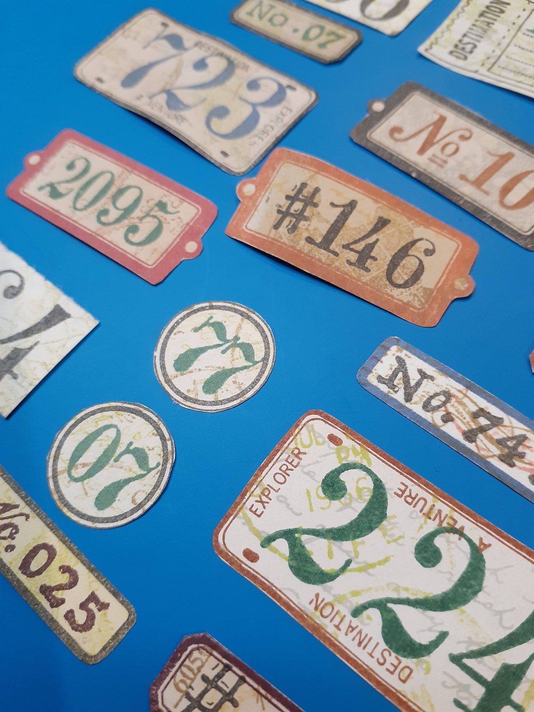 Hand-stamped Number Labels - Etsy