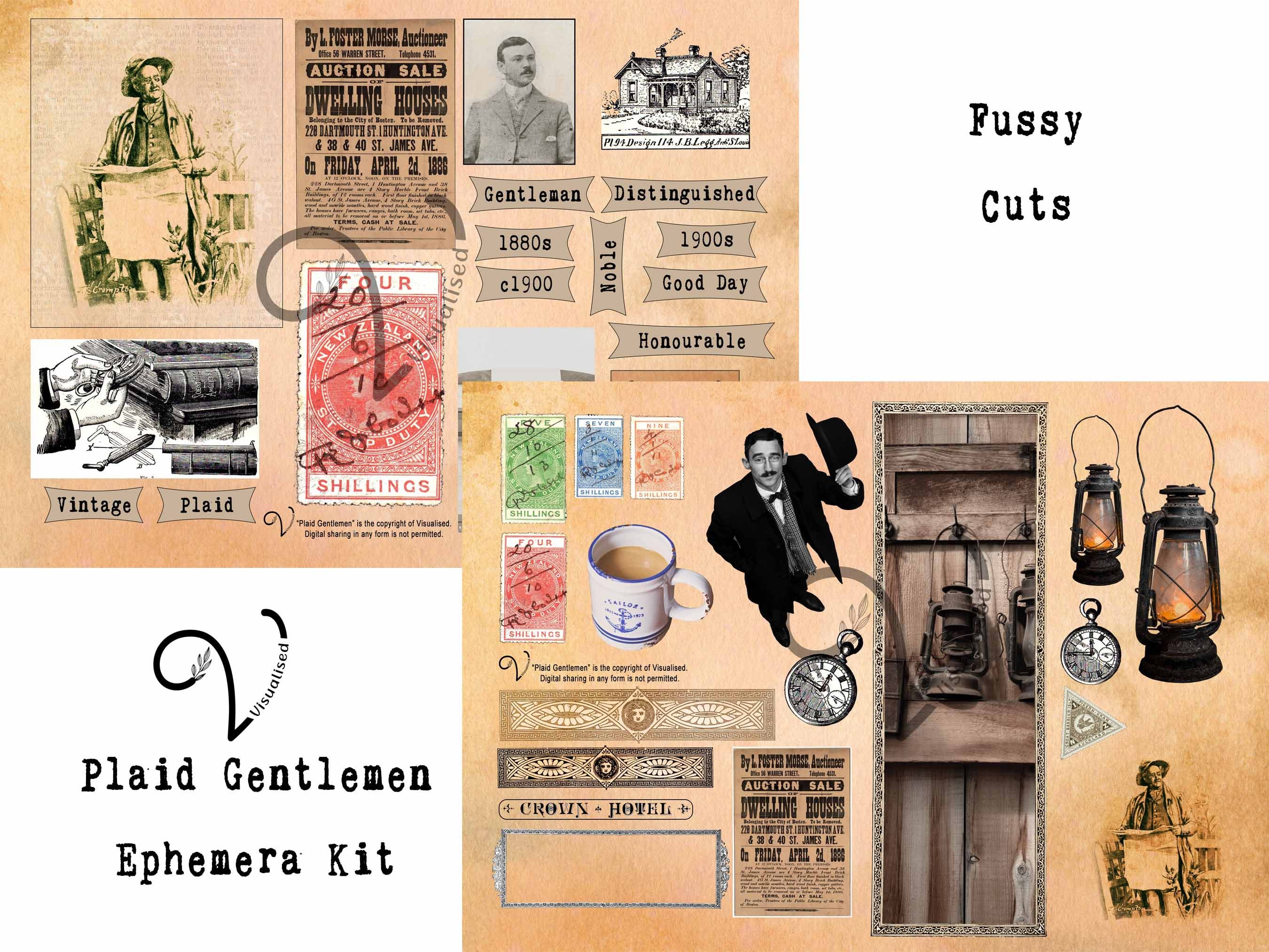 Plaid Gentlemen Ephemera Kit - Etsy