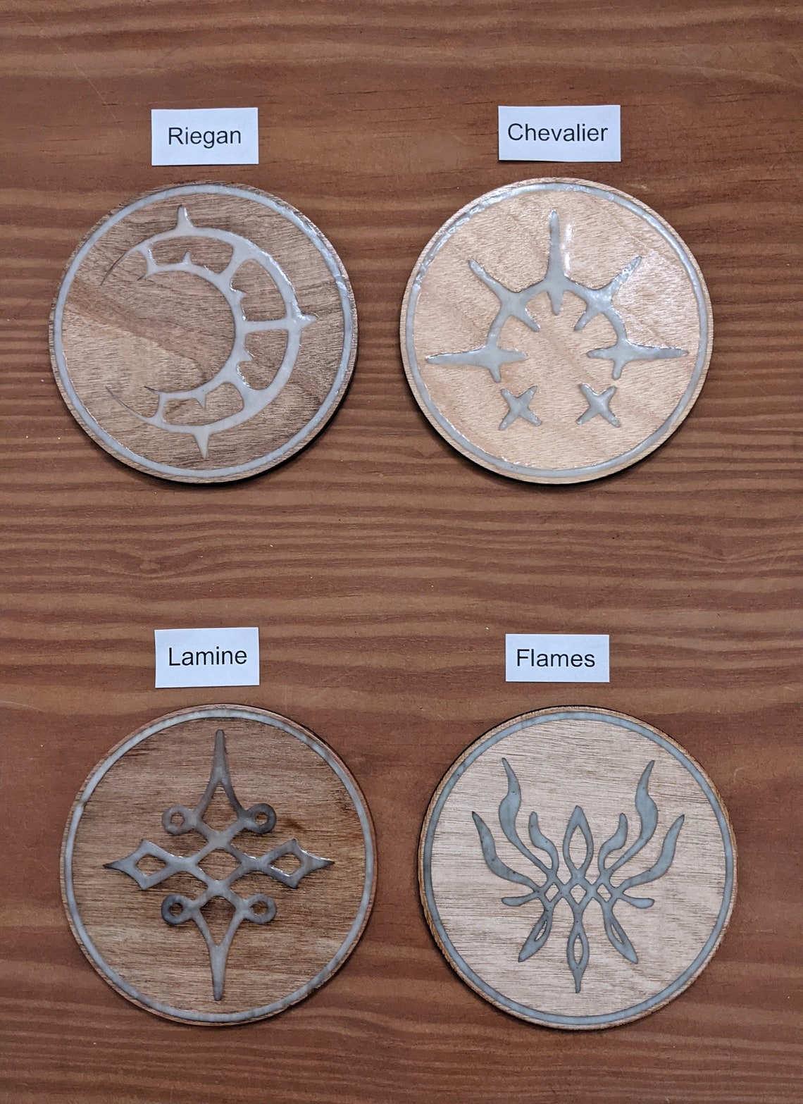 FE3H Wooden Crest Glow-in-the-dark Disks/coasters Collection - Etsy