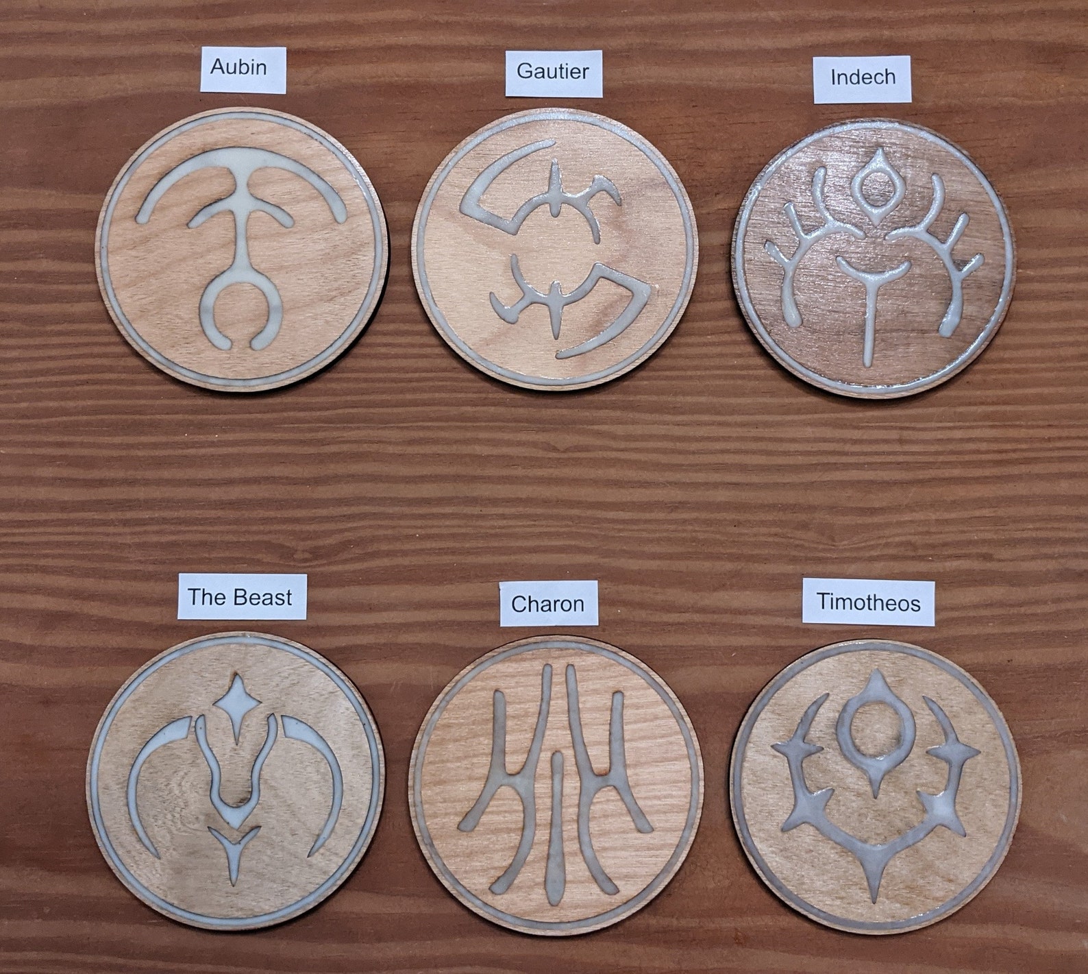 FE3H Wooden Crest Glow-in-the-dark Disks/coasters Collection - Etsy