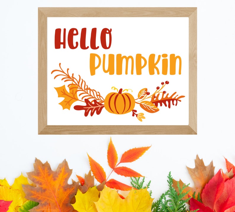 Hello Pumpkin Print, Autumn Print, Fall Decor, Autumn Decor, Hello Fall ...