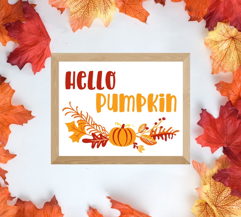 Hello Pumpkin Print, Autumn Print, Fall Decor, Autumn Decor, Hello Fall ...