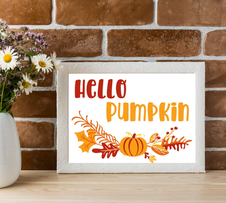 Hello Pumpkin Print, Autumn Print, Fall Decor, Autumn Decor, Hello Fall ...