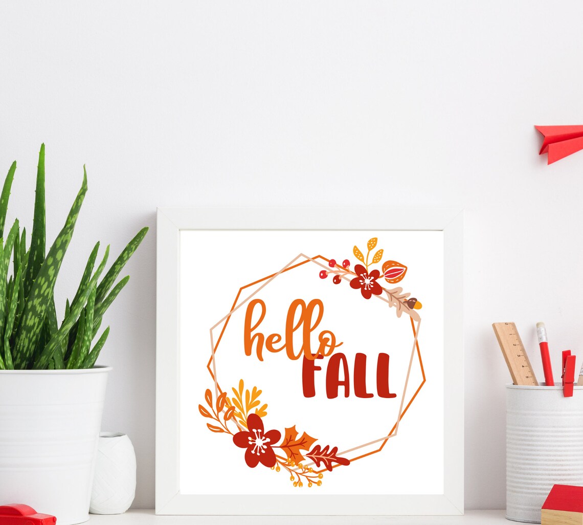 Hello Fall Print, Autumn Print, Fall Decor, Autumn Decorations, Autumn ...