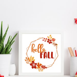 Hello Fall Print, Autumn Print, Fall Decor, Autumn Decorations, Autumn ...