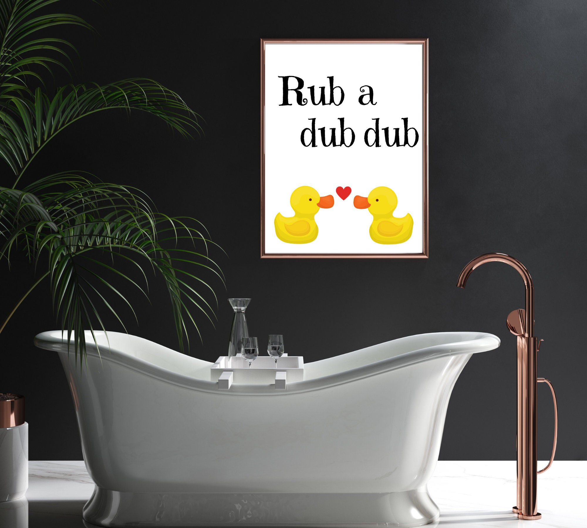 Rub-a-dub-dub Bathroom Print, Bathroom Decor, Bathroom Wall Art, Cute ...