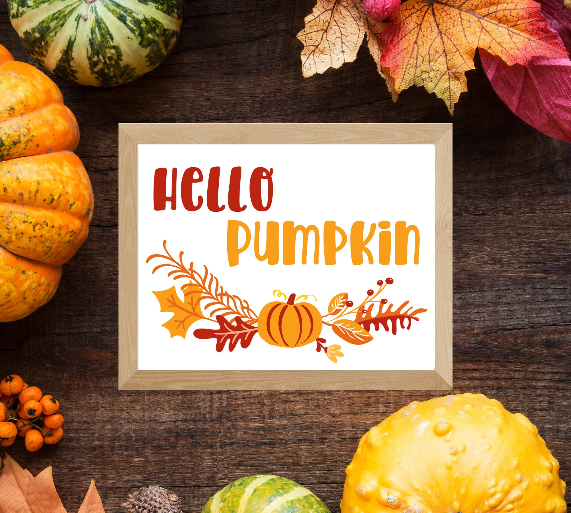Hello Pumpkin Print, Autumn Print, Fall Decor, Autumn Decor, Hello Fall ...