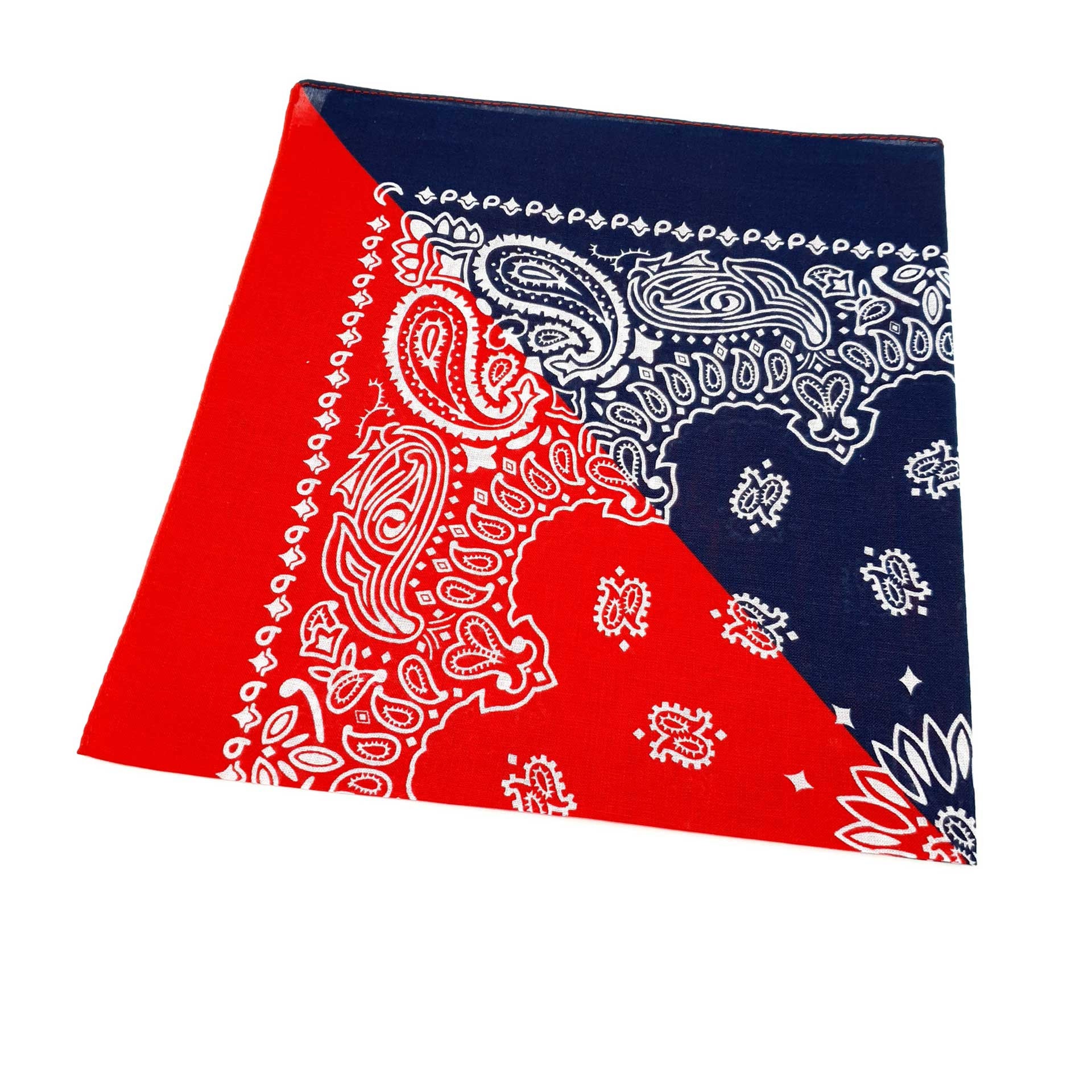 Red & Blue Paisley Bandana 100% Cotton Headband Accessories Hair ...