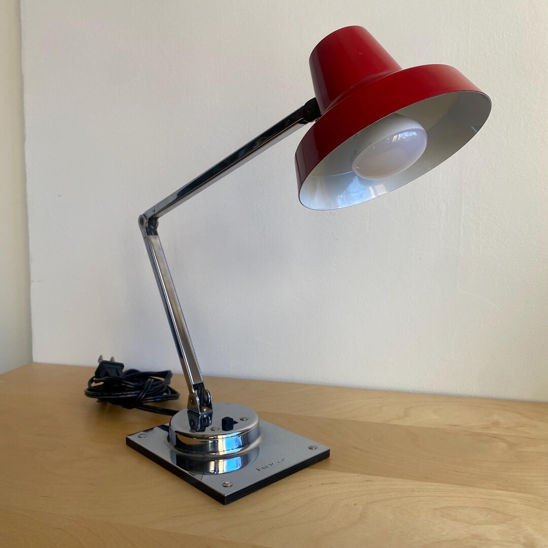 Vintage Tensor Folding Desk Lamp, Red and Chrome Finish IL 400 - Etsy