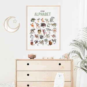 Animal Alphabet Poster for Kids Printable Poster Children's Room Decor ...