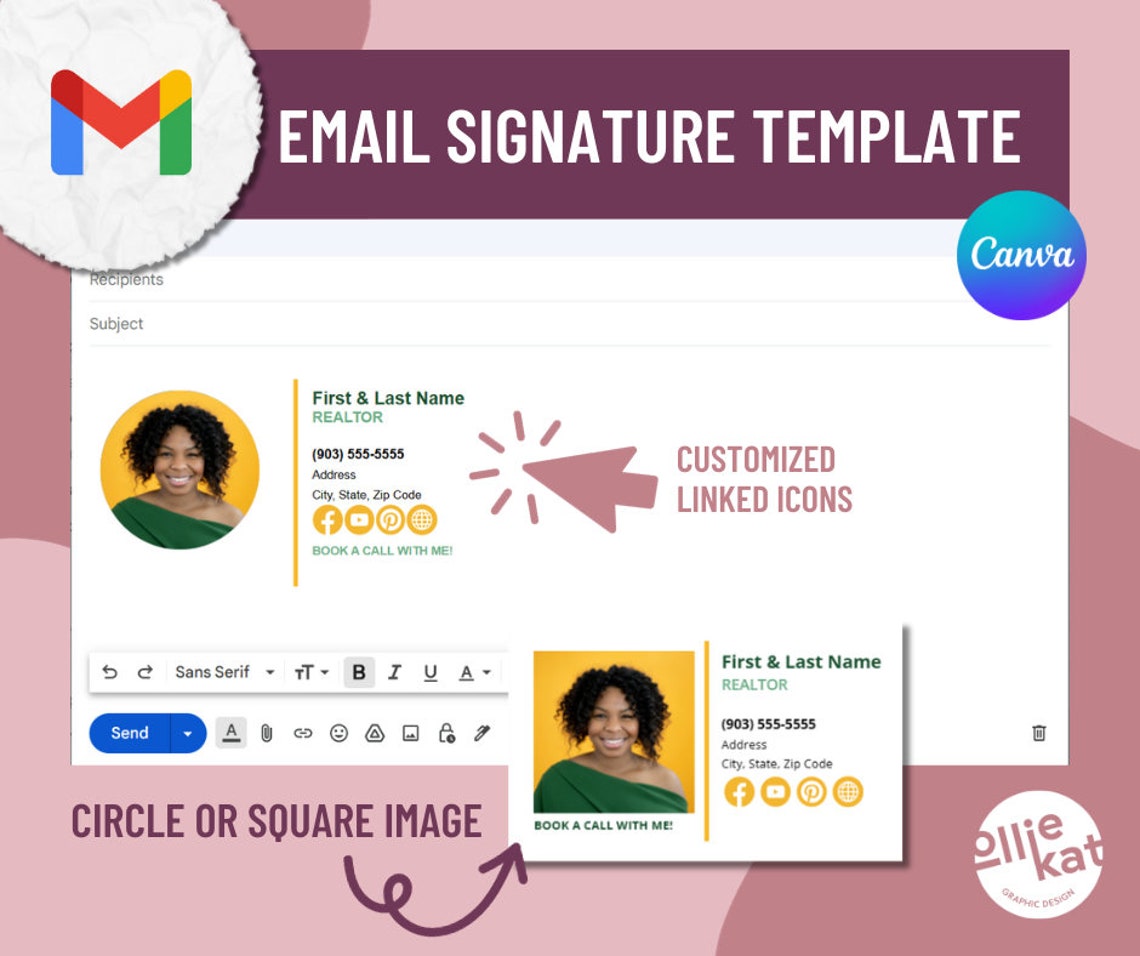 Gmail Email Signature Template. A Simple and Clean Email Signature ...