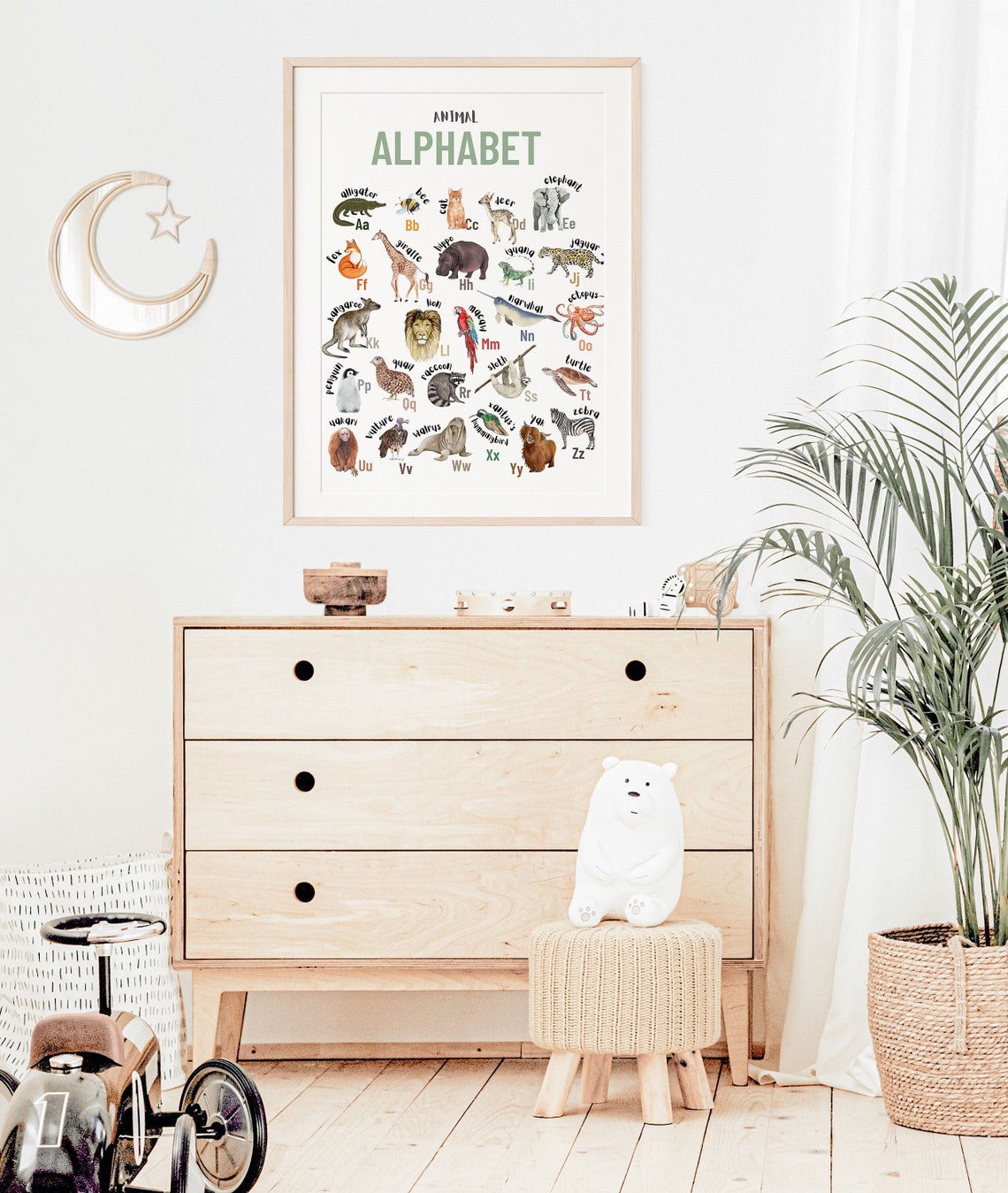 Animal Alphabet Poster for Kids Printable Poster Children's Room Decor ...