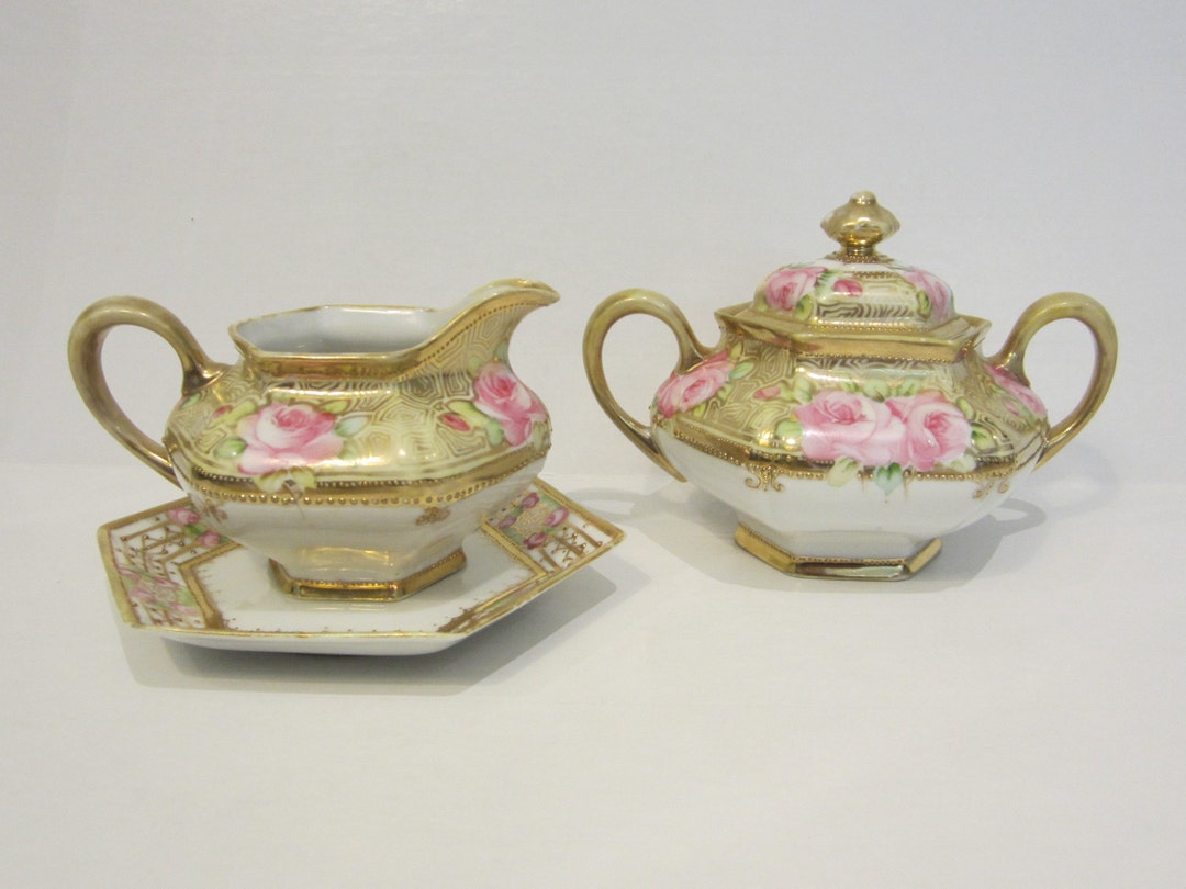 RARE Antique C1911 Noritake Nippon RC Royal Crockery Hand-painted Sugar ...
