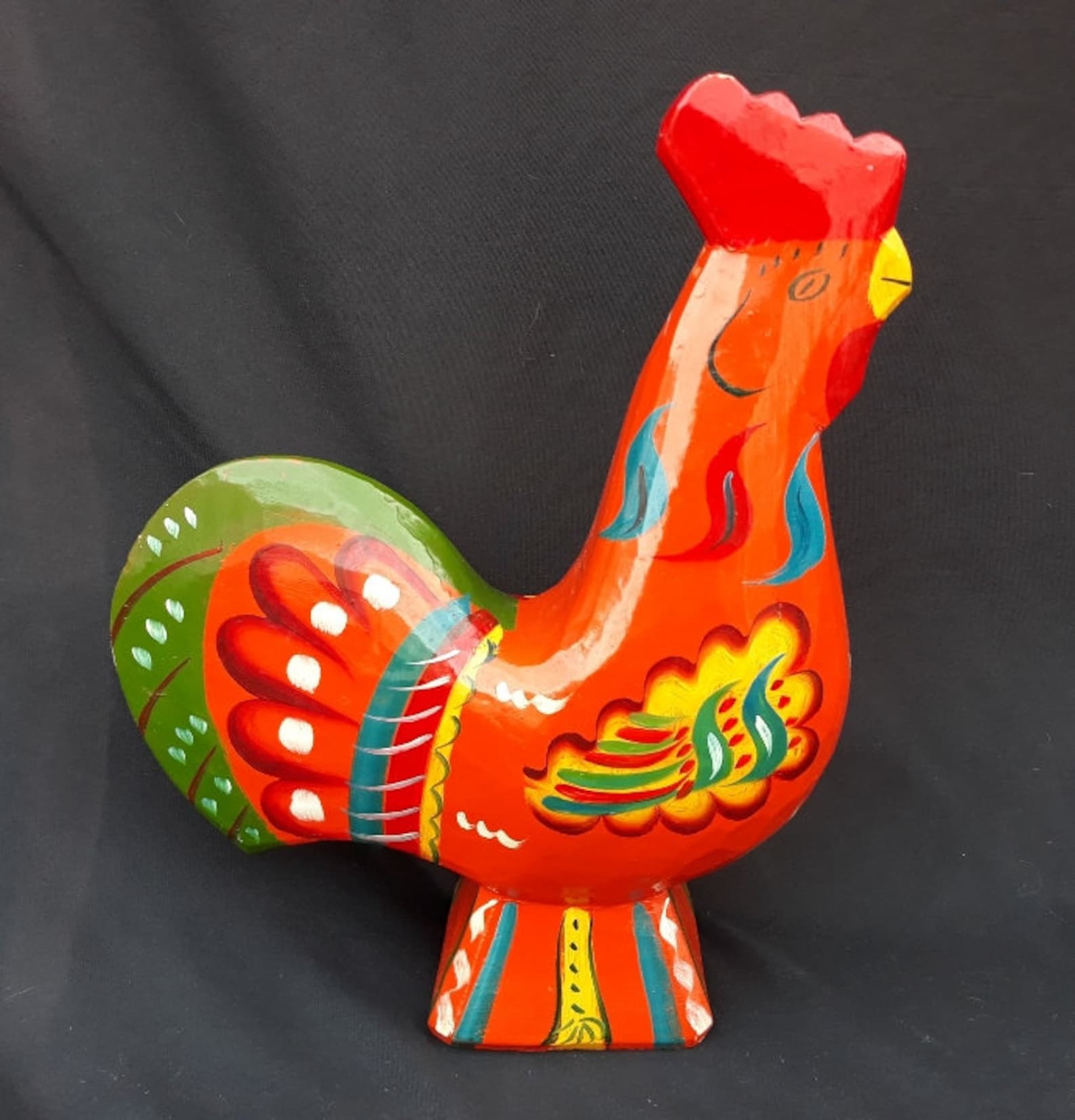 Vintage Dala Rooster, Rare Large 10" Size, Made in Sweden, Mid Century ...