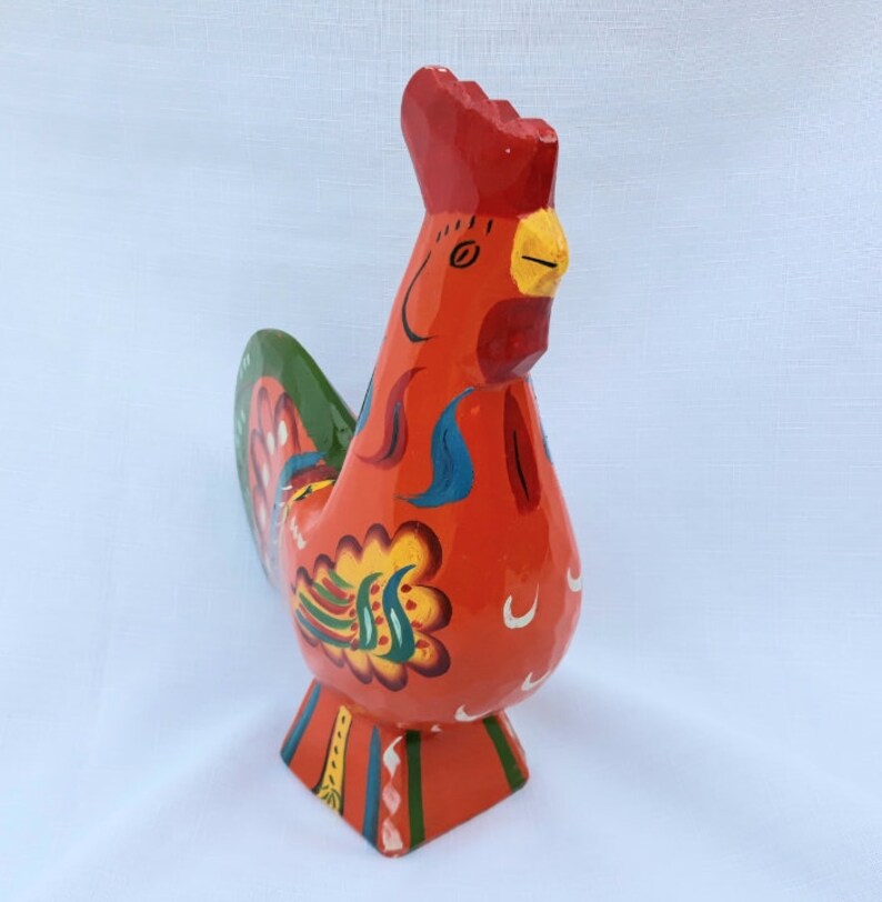 Vintage Dala Rooster, Rare Large 10" Size, Made in Sweden, Mid Century ...