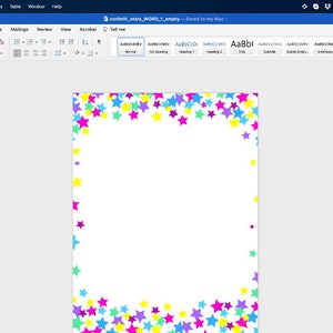 Printable EDITABLE in Microsoft Word Star Confetti Borders - Etsy