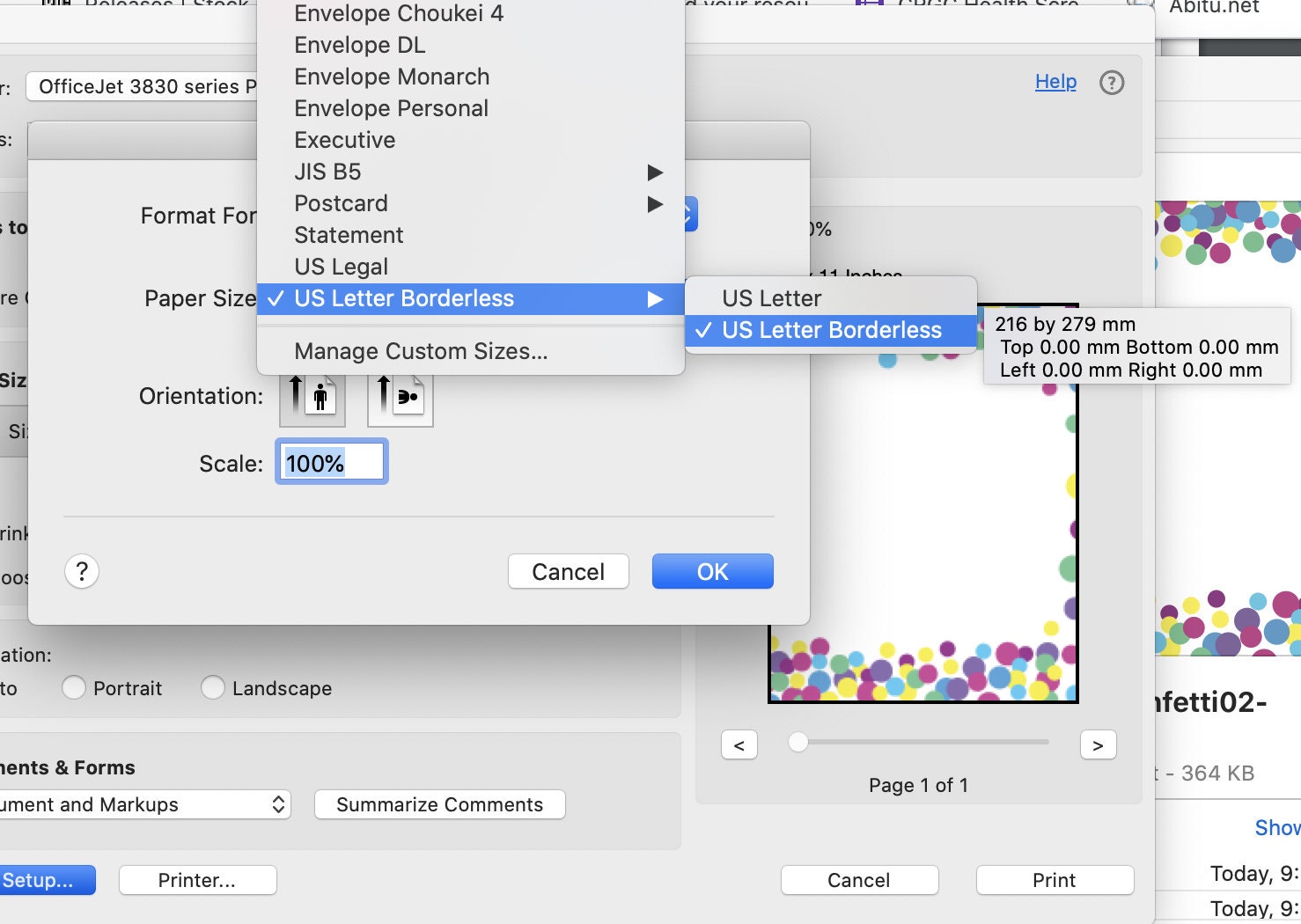 Printable Festive Confetti Borders Background Computer Paper Design for ...