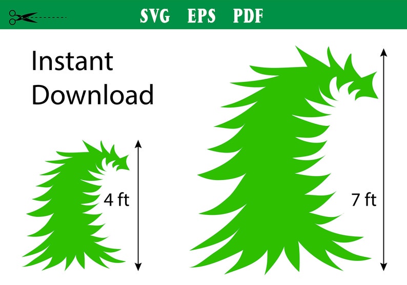Life Size Grinch Inspired Christmas Tree Silhouette 7 Ft and - Etsy