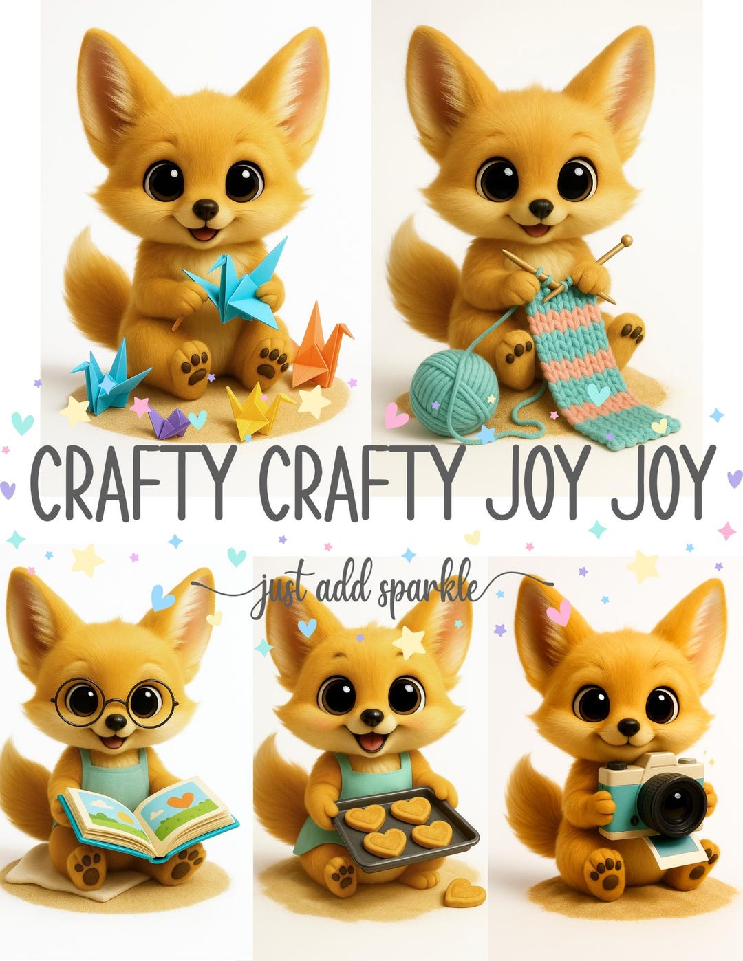Cozy Baby Fennec Fox Clipart – More Than 20 Realistic JPG Images of ...