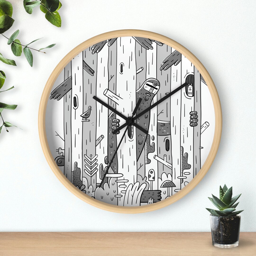 Woodsy Bigfoot in the Forest - Wall Clock - Etsy