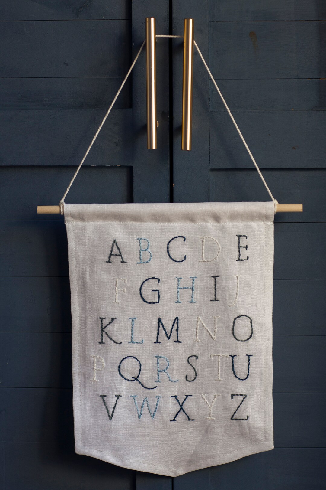 Hand Embroidered Alphabet Pennant - Etsy