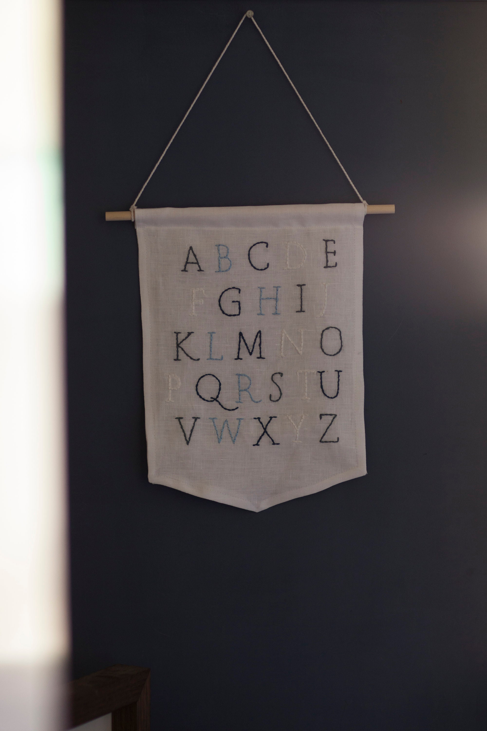 Hand Embroidered Alphabet Pennant - Etsy