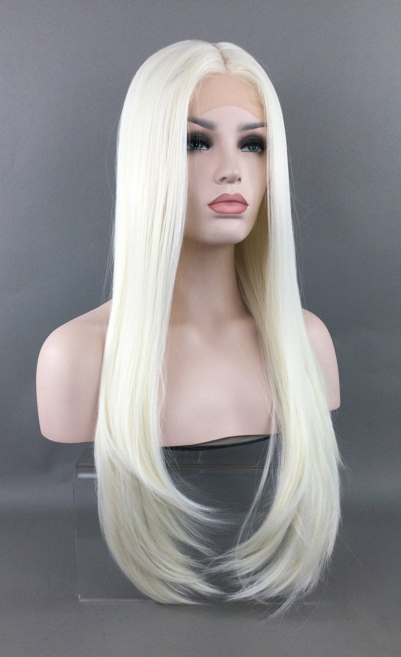 Luxurious LACE-FRONT Center Part High-heat Synthetic Fiber - Etsy