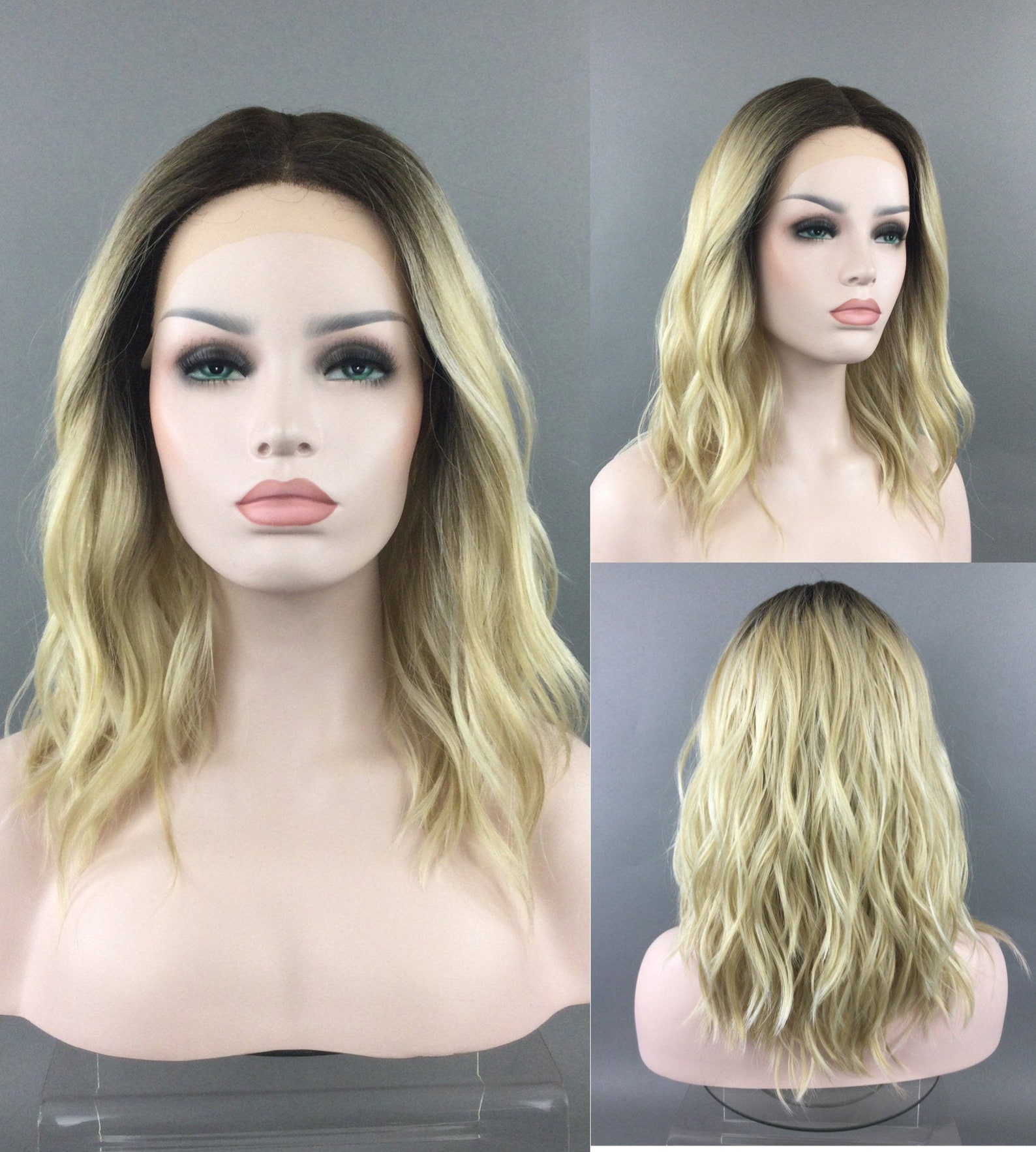 Luxurious LACE-FRONT Center Part High-heat Synthetic Fiber - Etsy