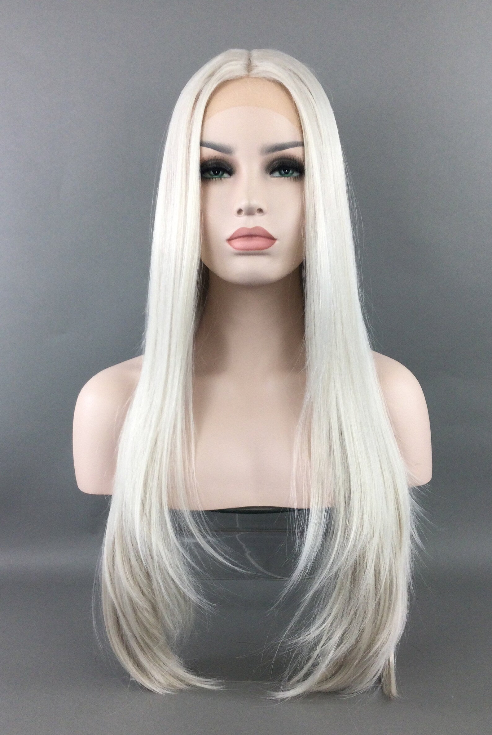 Luxurious LACE-FRONT Center Part High-heat Synthetic Fiber - Etsy