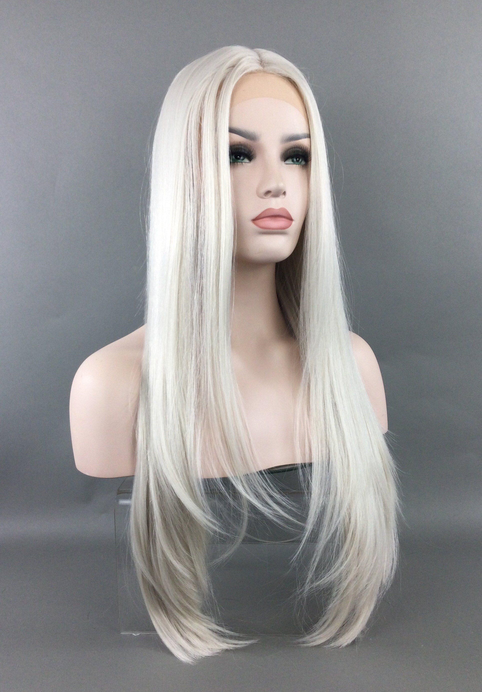 Luxurious LACE-FRONT Center Part High-heat Synthetic Fiber - Etsy