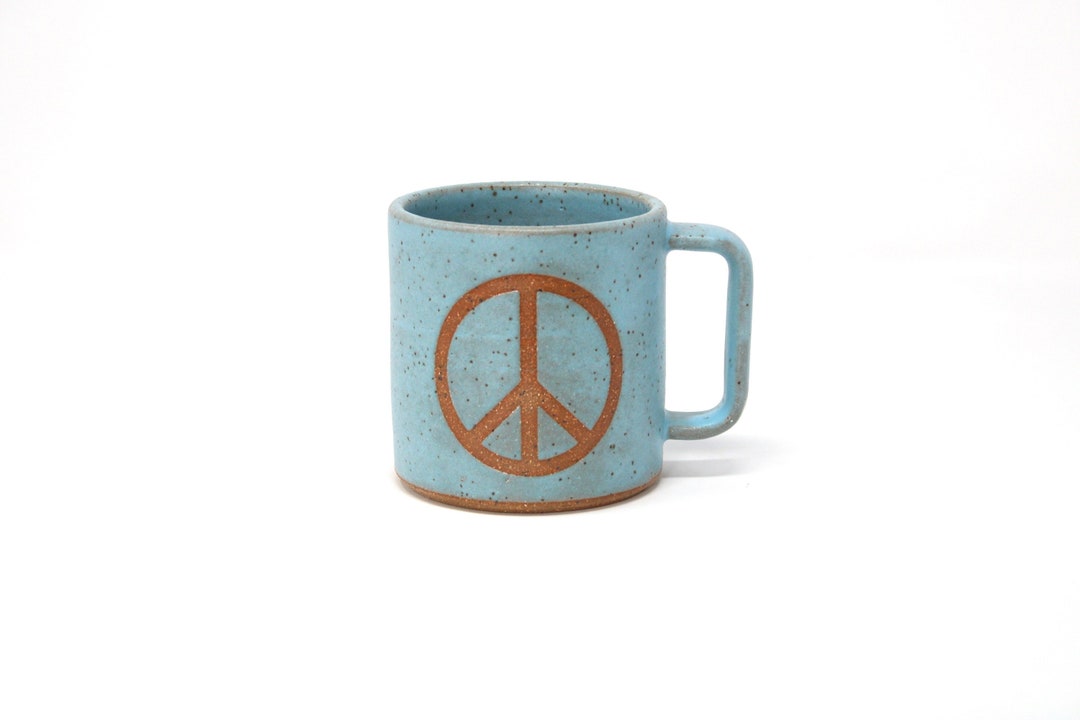 Peace Mug-sky Blue Speckled Handmade Wheel Thrown Food - Etsy
