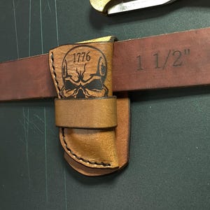 Custom Leather Pocket Knife Case Sheath Handmade Buck 112 Buscadero ...